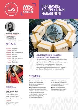 MSc Purchasing and Supply Chain Management | TBS Business School